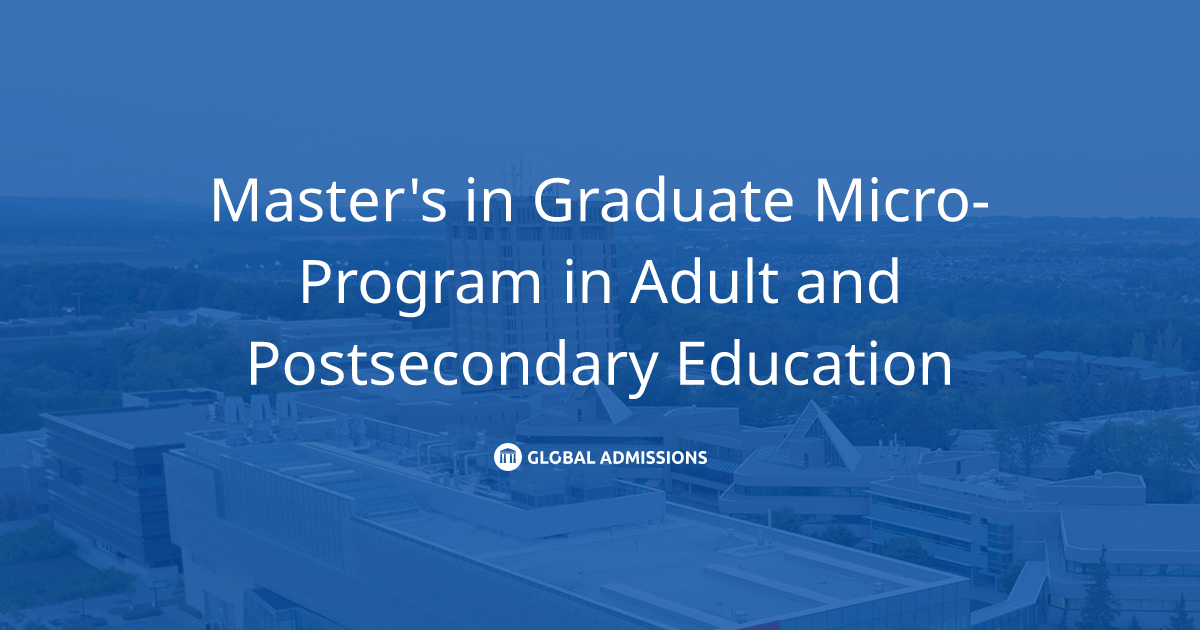 Master's in Graduate Micro-Program in Adult and Postsecondary Education ...