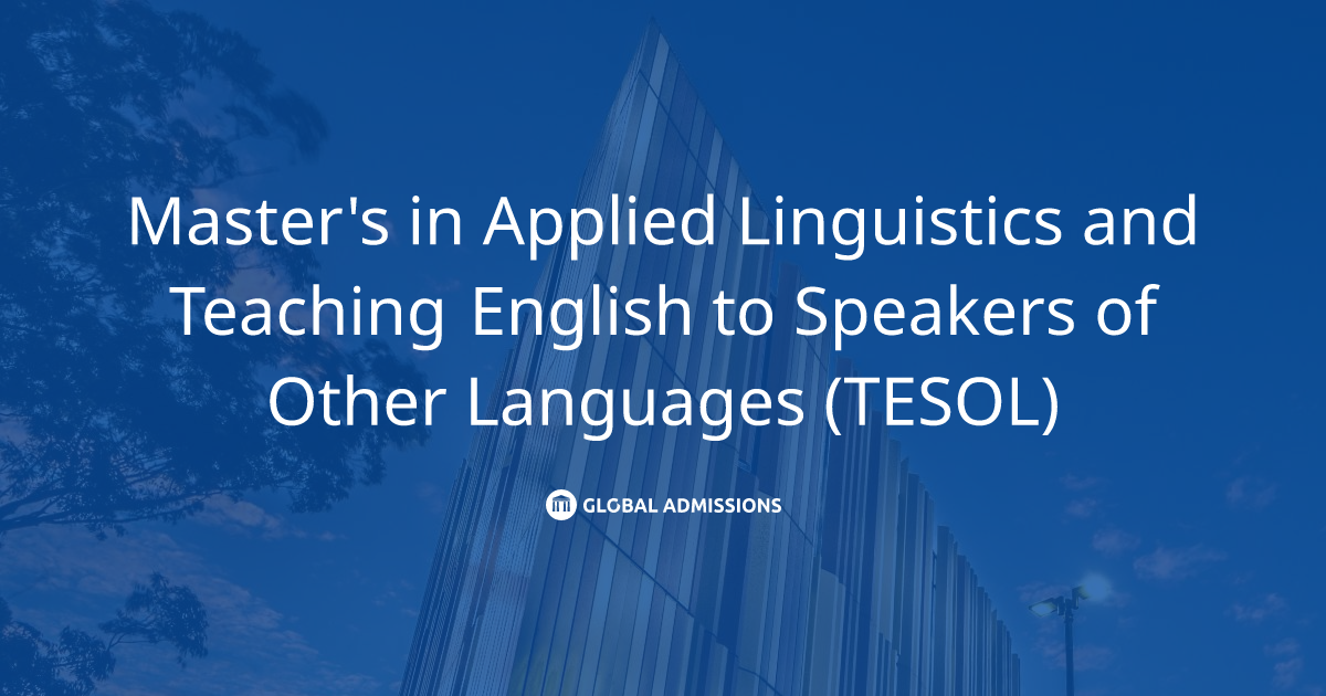 Master's in Applied Linguistics and Teaching English to Speakers of ...