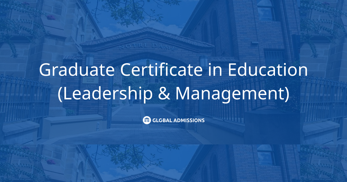 Graduate Certificate in Education (Leadership & Management) at ...
