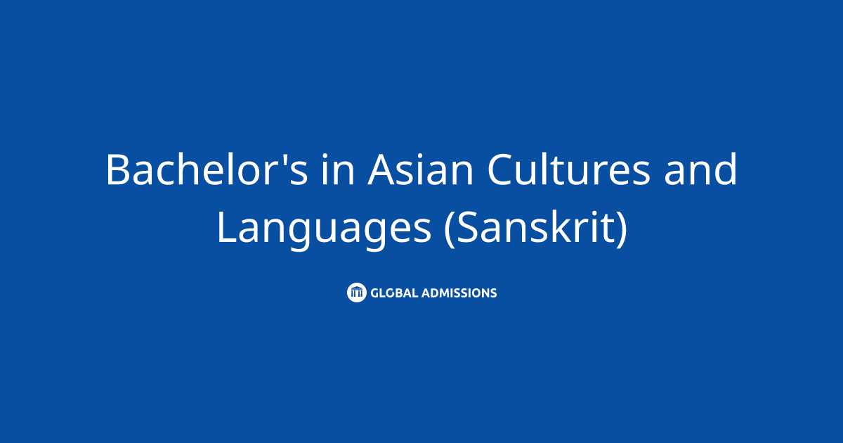 Bachelor's in Asian Cultures and Languages (Sanskrit) at The University ...