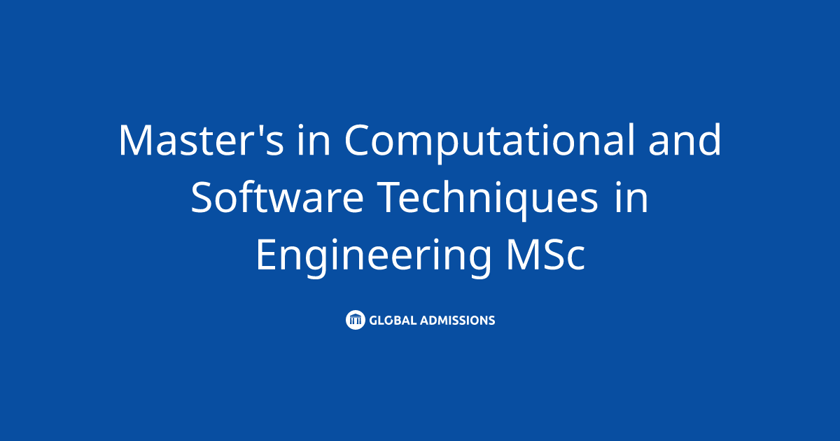 Masters In Computational And Software Techniques In Engineering Msc At