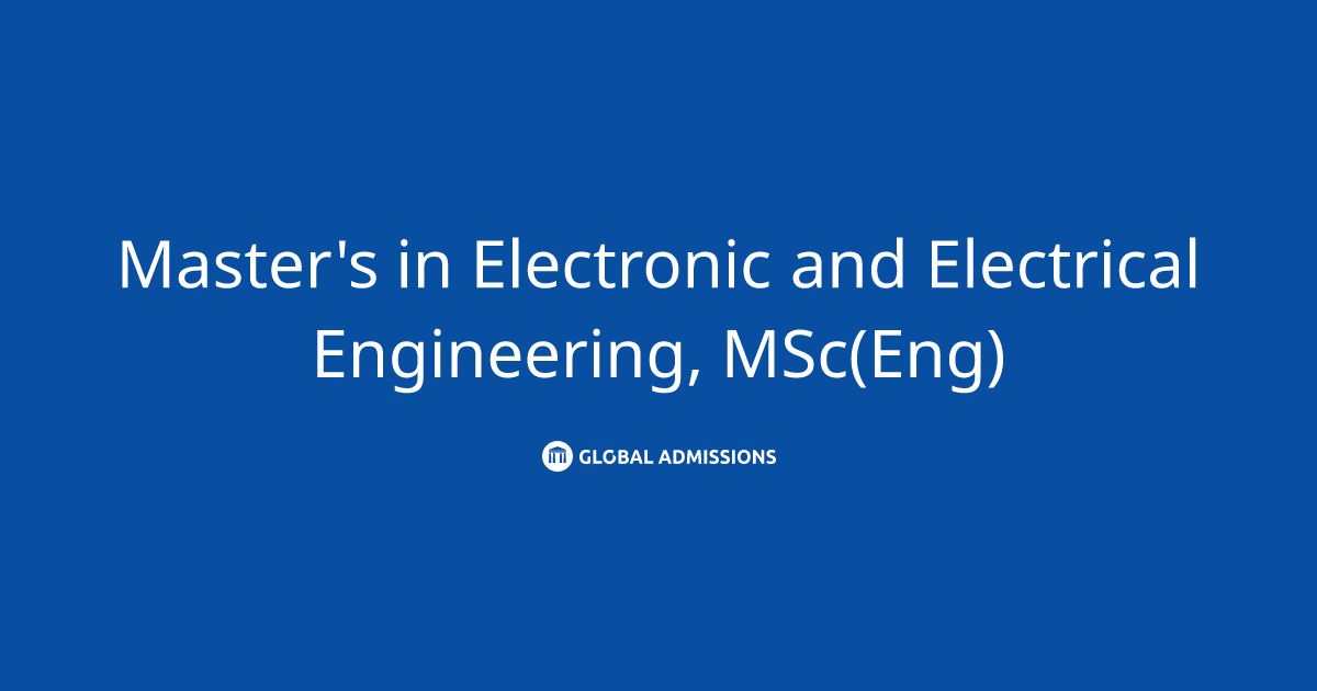 Master's in Electronic and Electrical Engineering, MSc(Eng) at The University of Sheffield ...