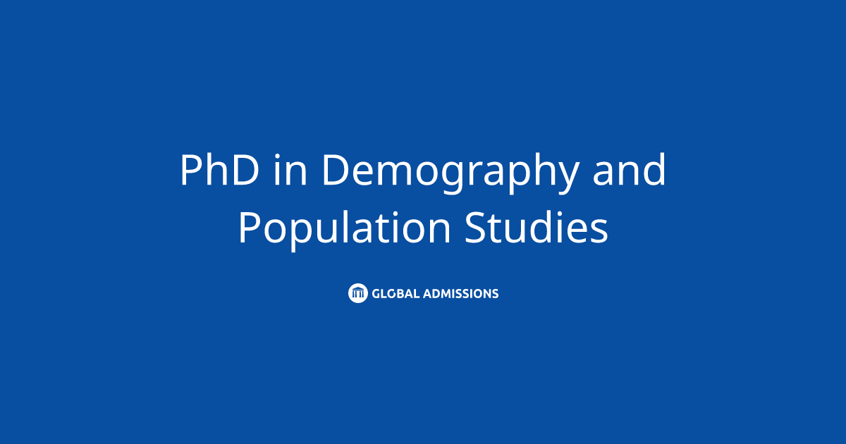 PhD in Demography and Population Studies at University of the ...