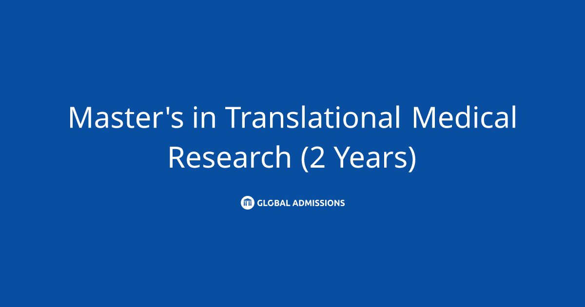 Master's in Translational Medical Research (2 Years) at Heidelberg ...