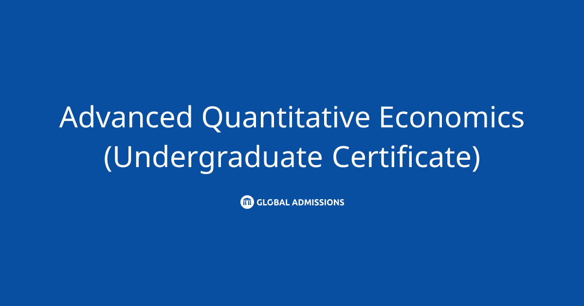 Advanced Quantitative Economics (Undergraduate Certificate) at University of Toledo | Global ...