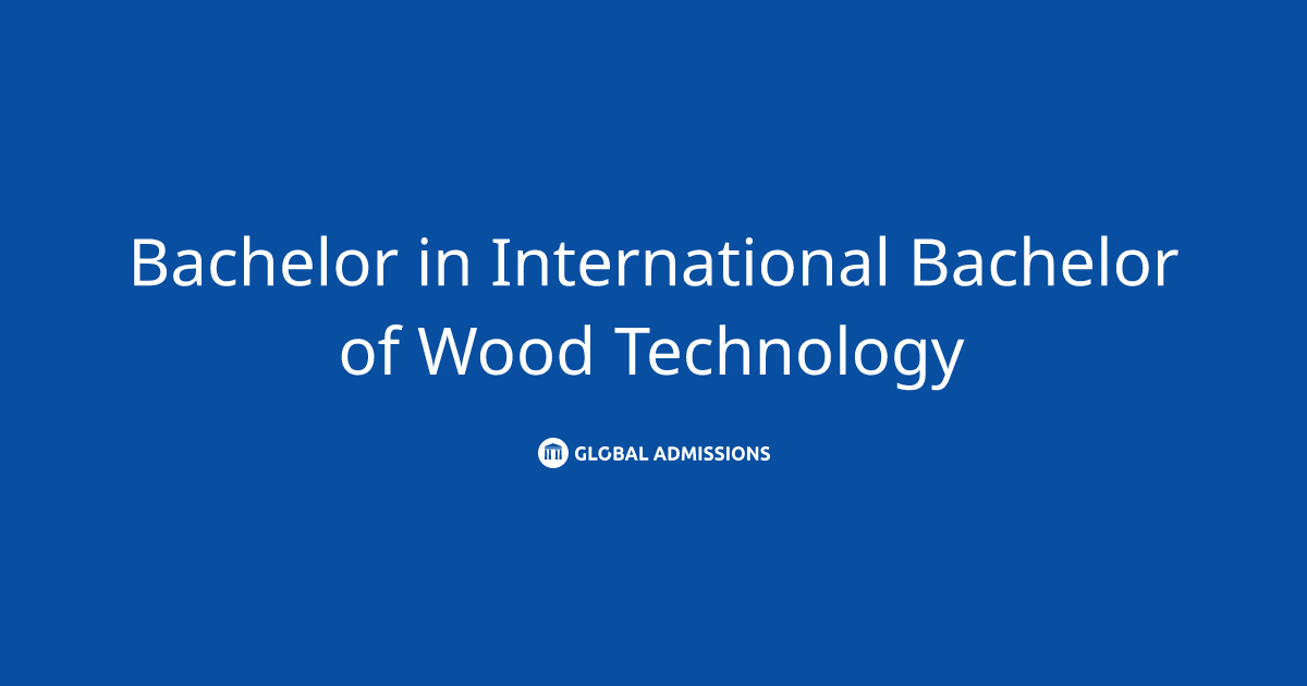 Bachelor in International Bachelor of Wood Technology at Rosenheim Technical University of ...