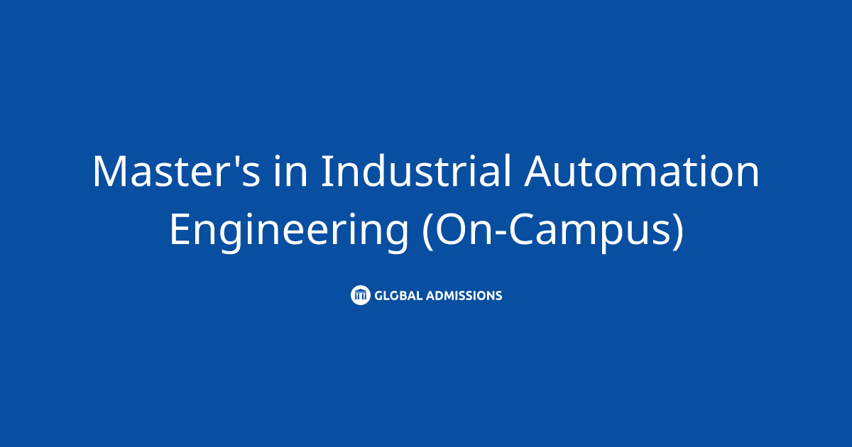 Master's in Industrial Automation Engineering (On-Campus) at Engineering Institute of Technology ...